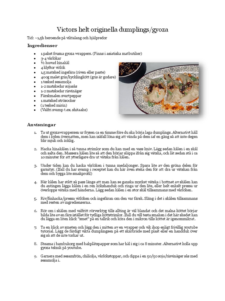 Victors Helt Originella Dumplings | PDF