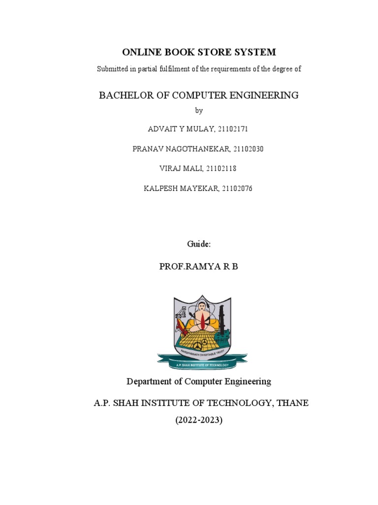 Online Book Store System: Bachelor of Computer Engineering | PDF | Php | World Wide Web