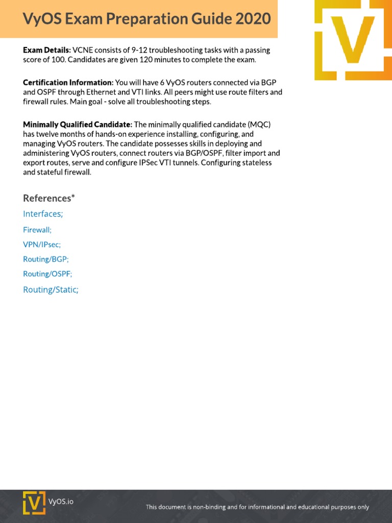 VyOS Certification Exam Prep Guide | PDF | Communications Protocols ...