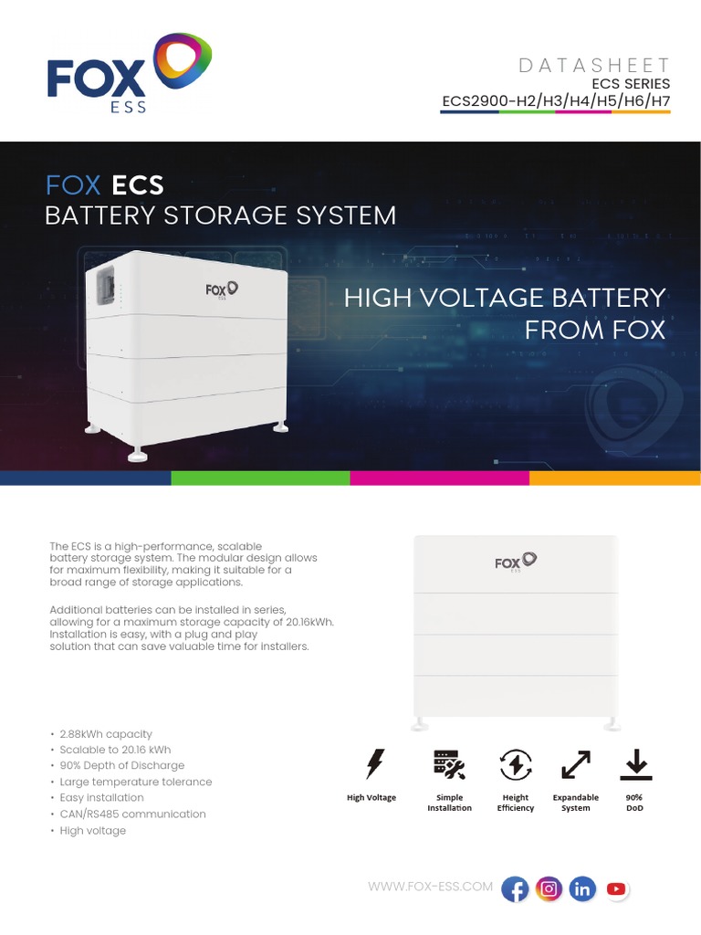 ECS 2900 Battery Datasheet 2.24 | PDF | Energy Technology | Physical ...