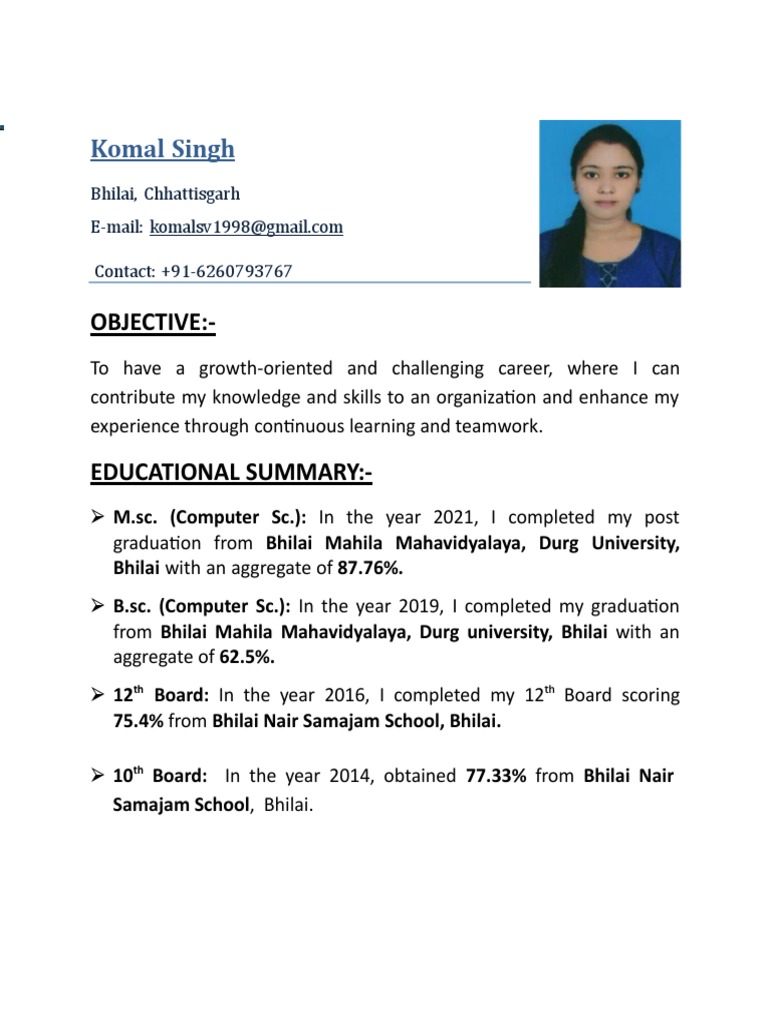 Komal Singh Resume | PDF