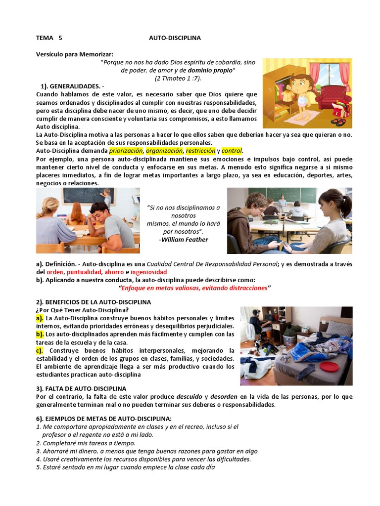 5 Auto-Disciplina | PDF | Comportamiento | Sicología