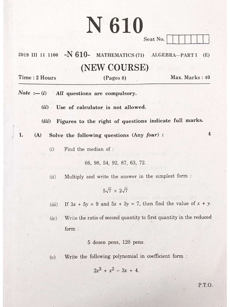Untitled | Download Free PDF | Multiple Choice | Quadratic Equation