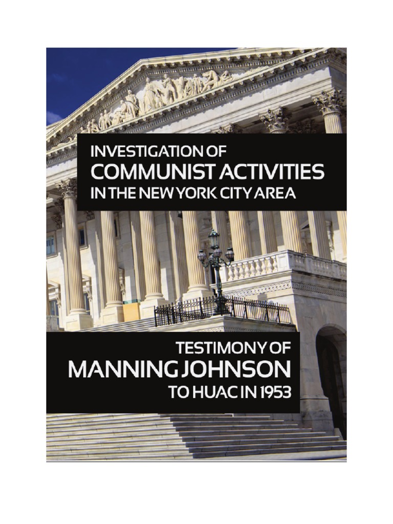 Manning Johnson 1953 HUAC Testimony | PDF | House Un American ...
