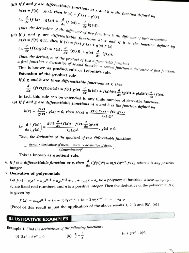 Differentiation Class 11 | PDF | Equations | Algebra