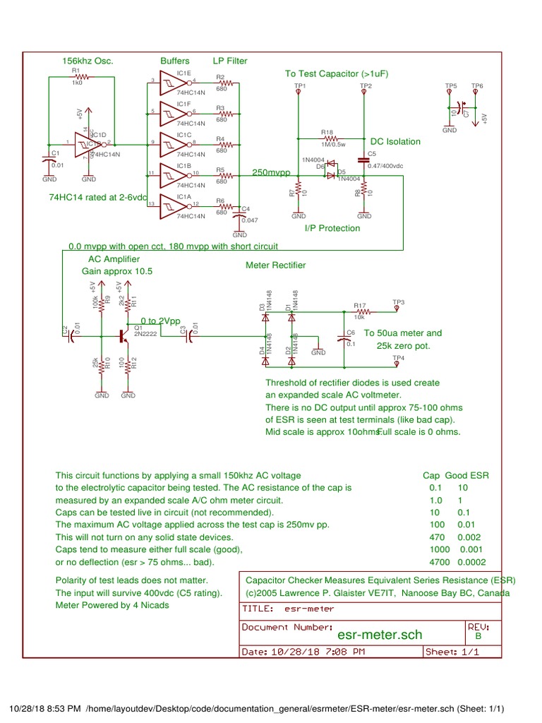 Esr Meter | PDF | Rectifier | Capacitor