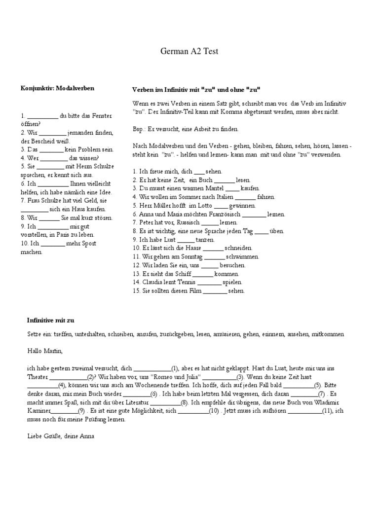 German A2 Test | PDF