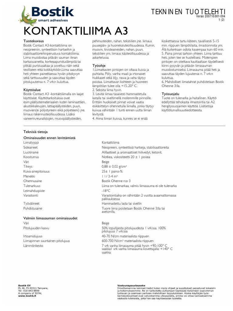 Bostic Contact 3 | PDF