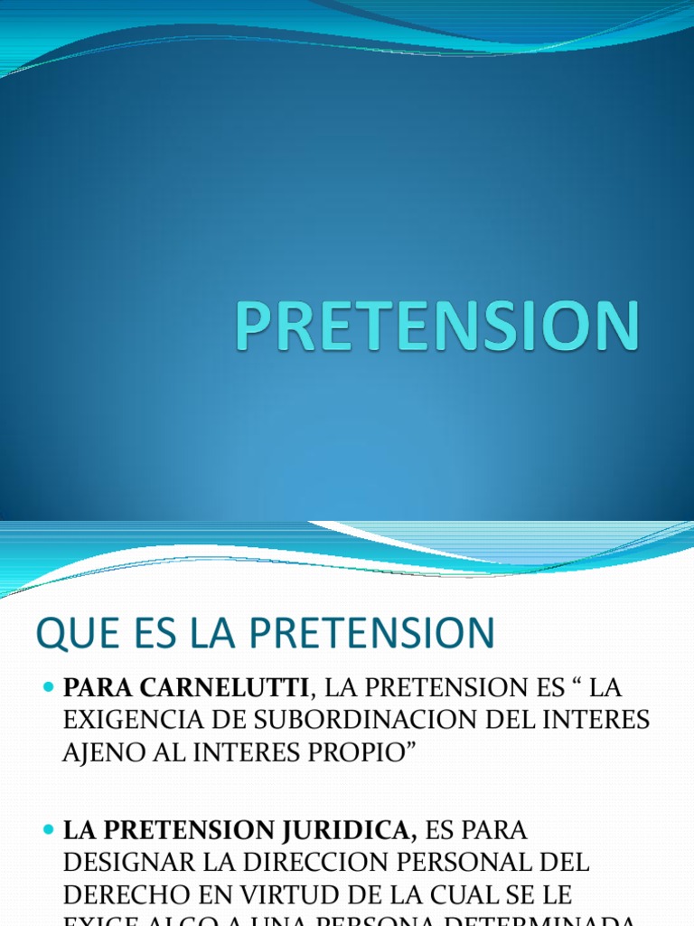 Definición y Tipos de Pretensión Jurídica | PDF