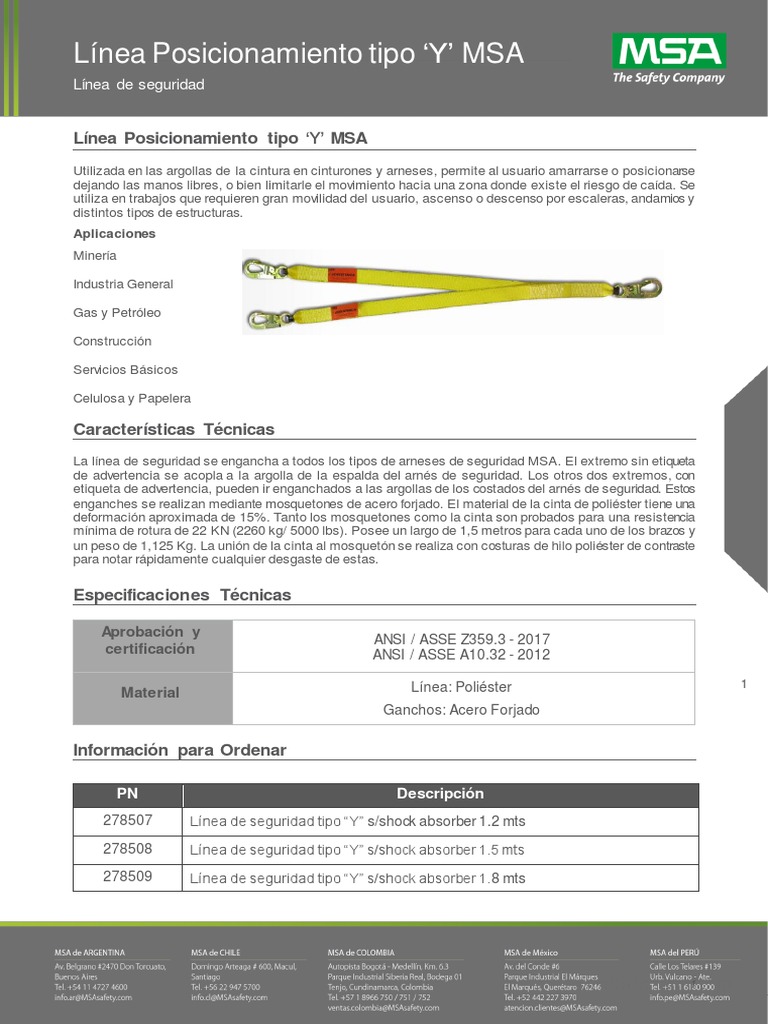 Línea Posicionamiento Tipo Y' Msa | Descargar gratis PDF | Materiales