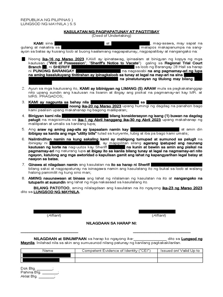 Deed of Undertaking | PDF