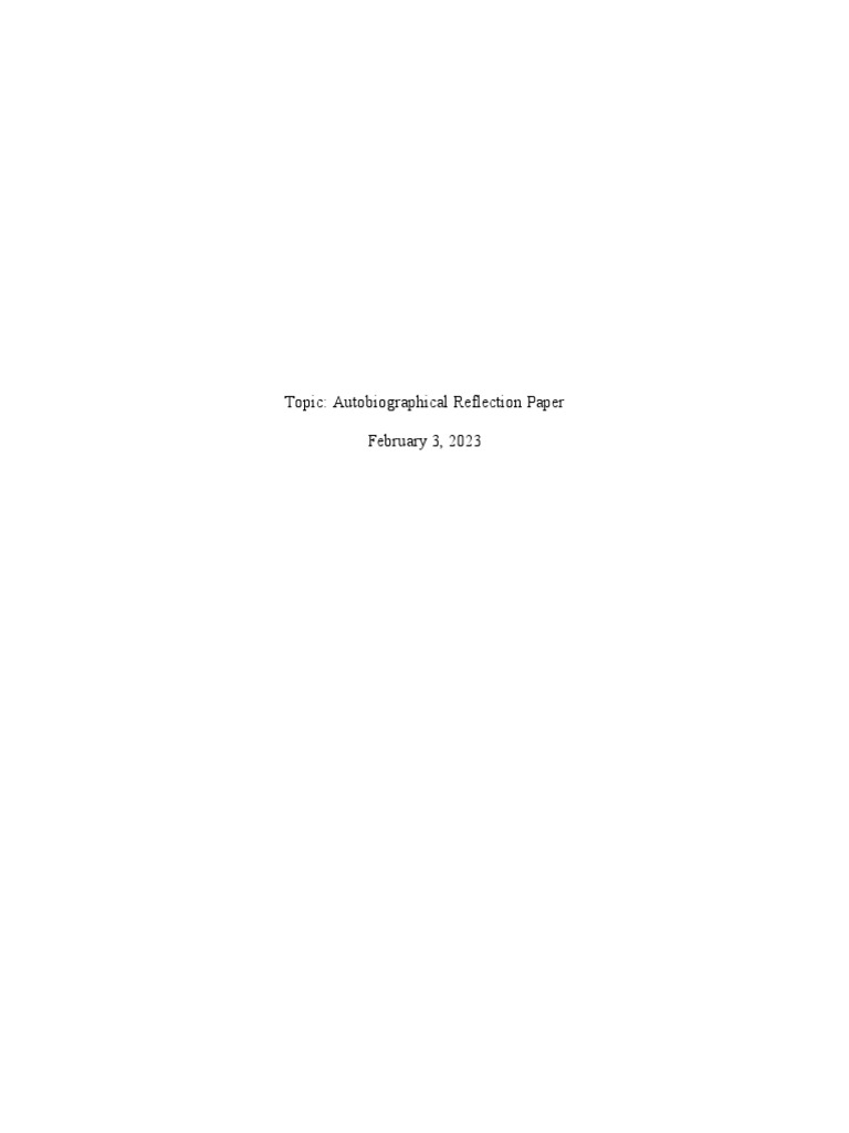 Autobiographical Reflection Paper | PDF | Social Work | Bias