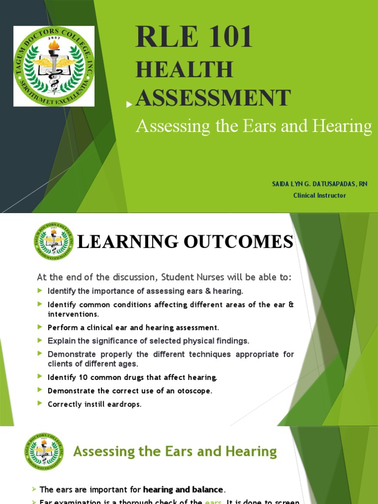 Ear and Hearing Assessment Guide | PDF | Ear | Hearing