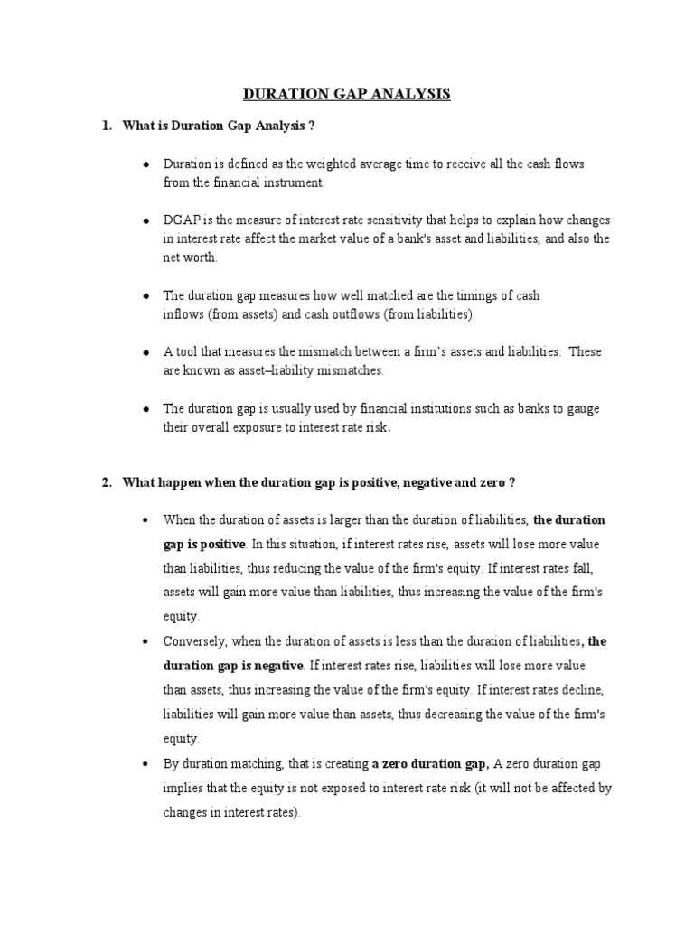 What Is Duration Gap Analysis ? | PDF | Bond Duration | Equity (Finance)