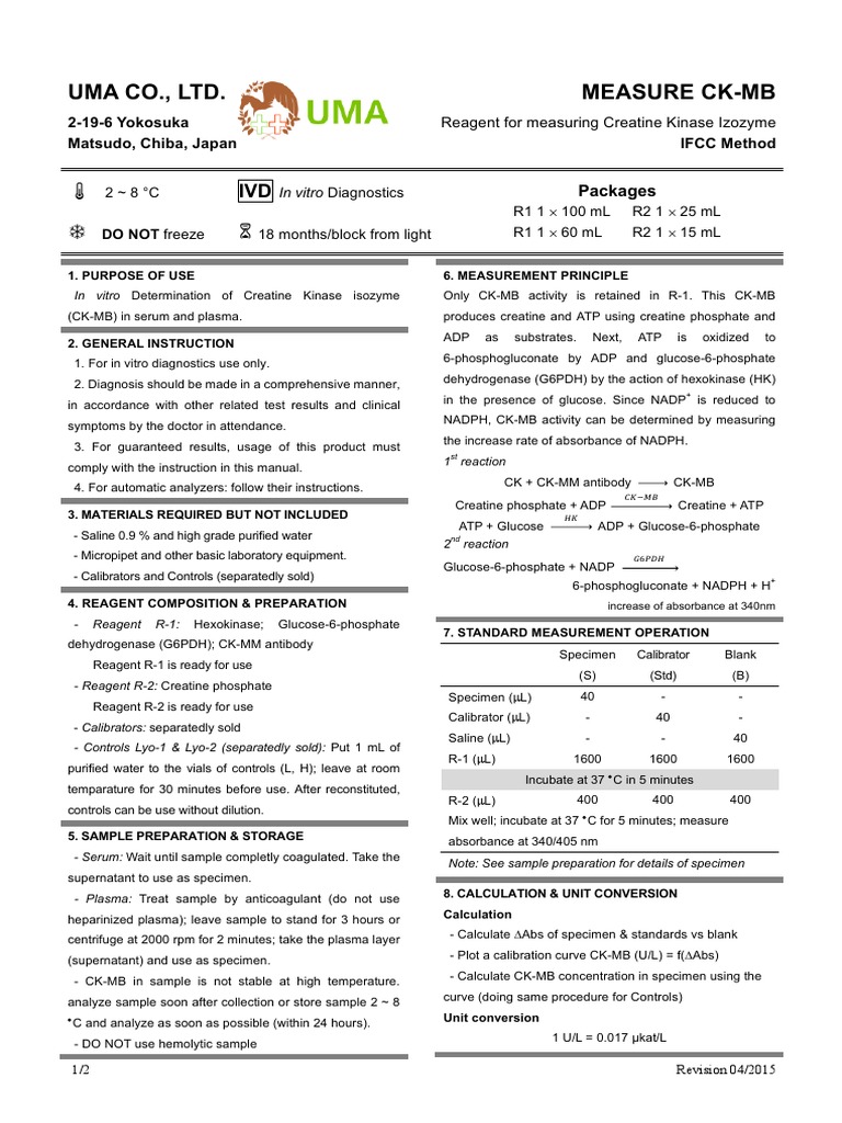 Measure CK-MB | PDF | Nicotinamide Adenine Dinucleotide Phosphate | Adenosine Triphosphate