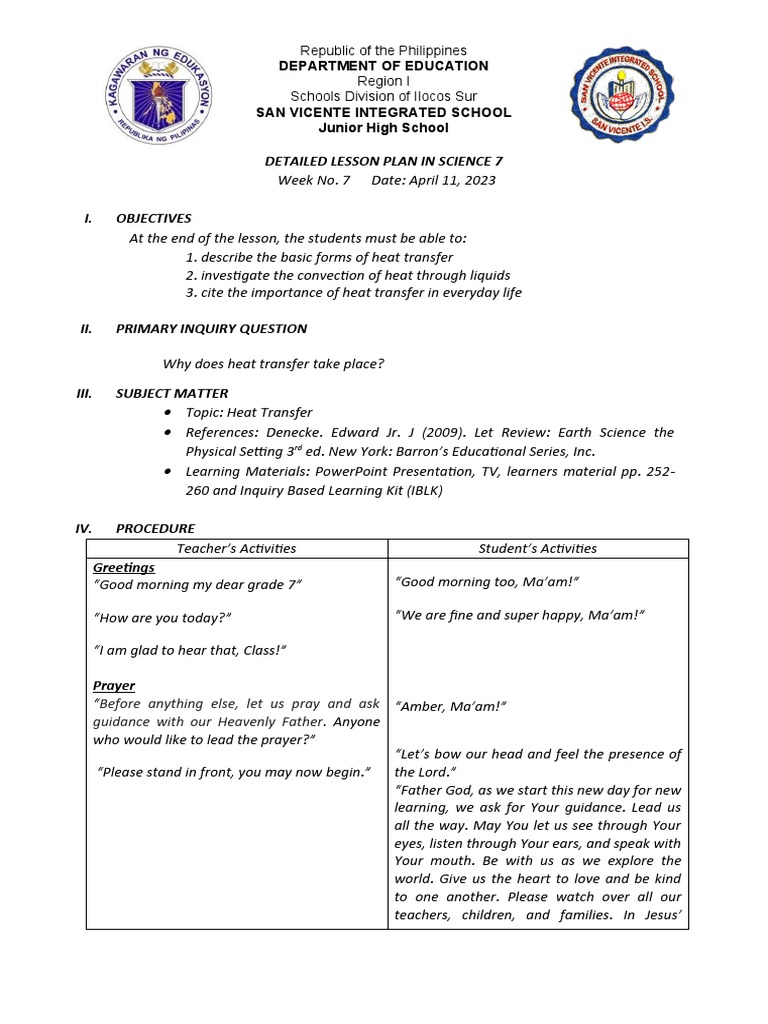 DLP Day 1 Heat Transfer | PDF | Heat Transfer | Thermal Conduction