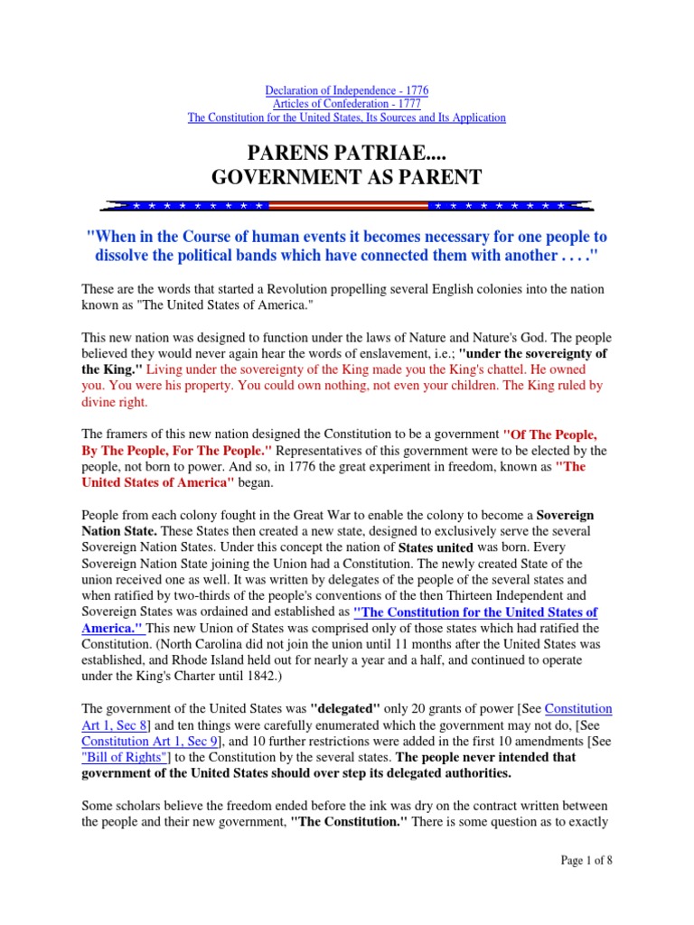 3-Parens Patriae.... Government As Parent | PDF | Trust Law | Federal ...