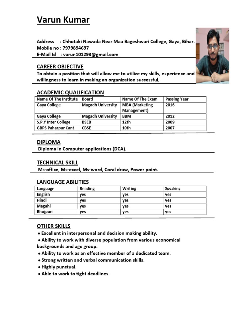 Varun Resume PDF | PDF