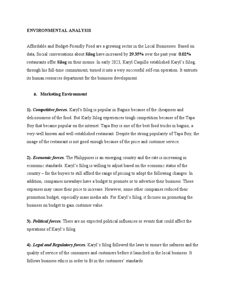 Environmental Analysis | PDF | Marketing | Economies