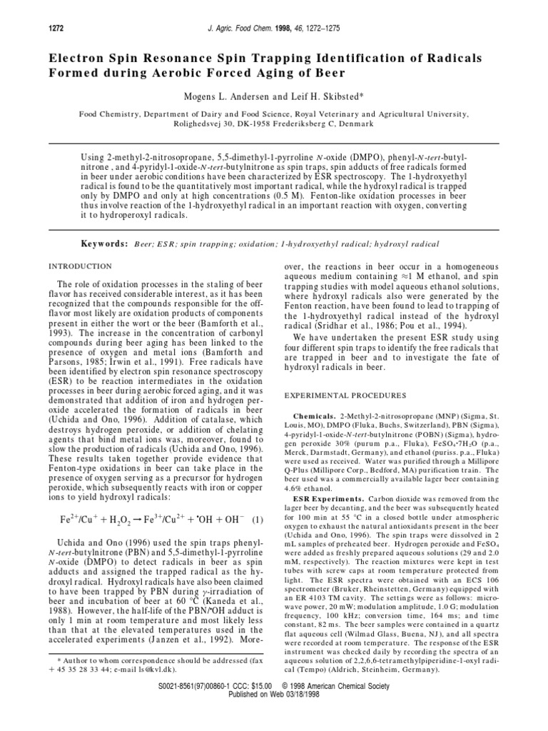 Andersen, Skibsted - 1998 - Electron Spin Resonance Spin Trapping ...