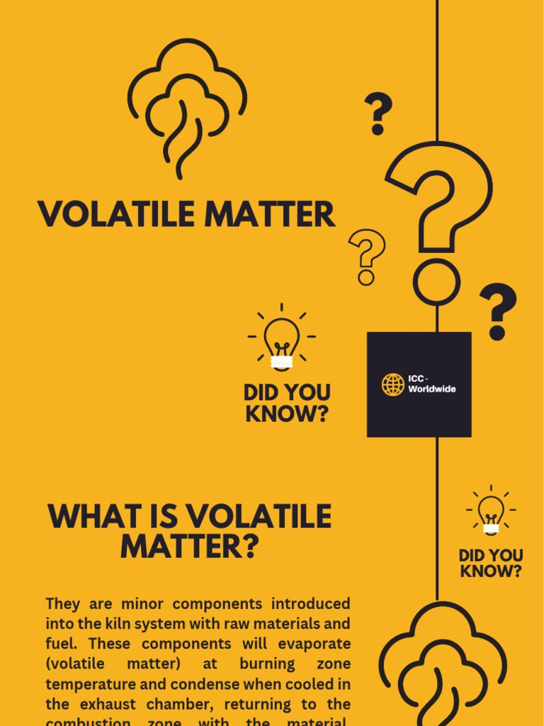 Volatile Matter - Technical Visit ICC 2023 | PDF | Materials | Physical ...