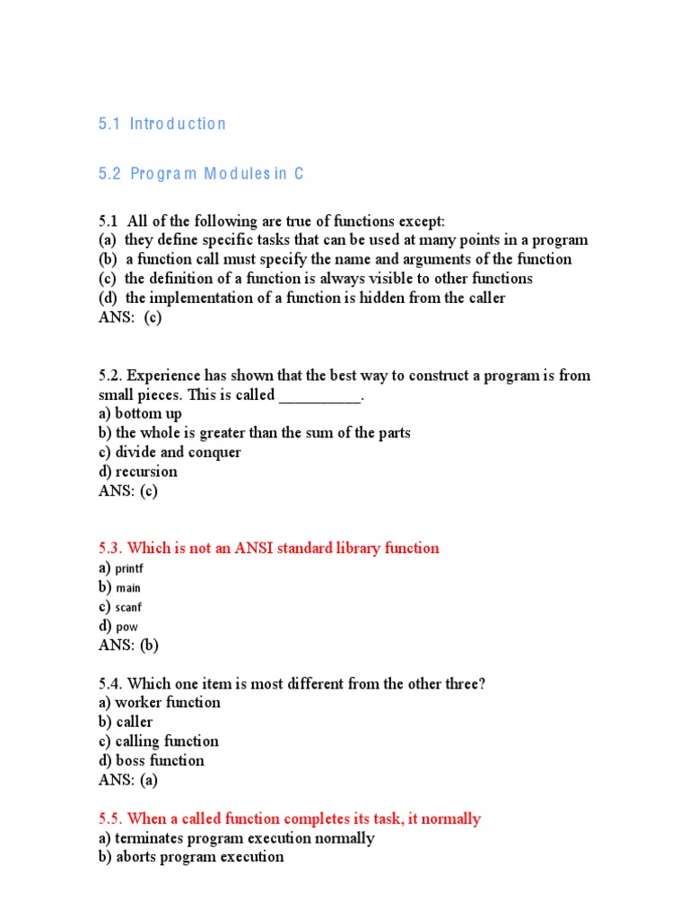 An In Depth Examination Of Functions In C Programming Pdf Parameter Computer Programming