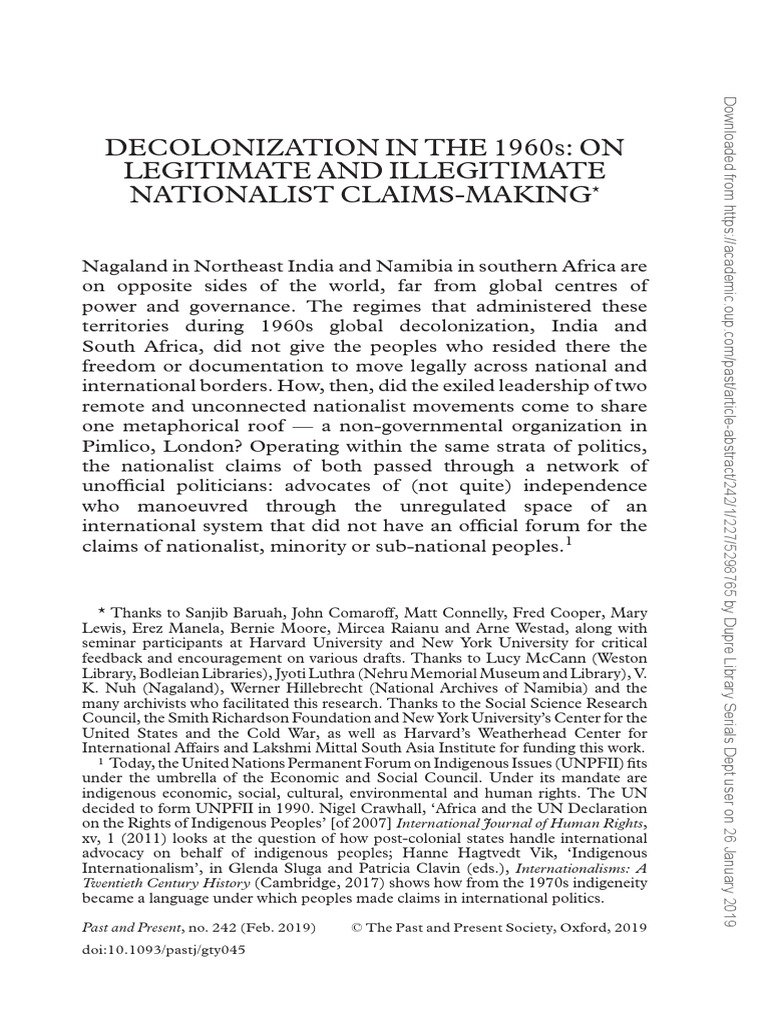 WALKER, Lydia. Decolonization in The 1960s | PDF | Nationalism | Namibia