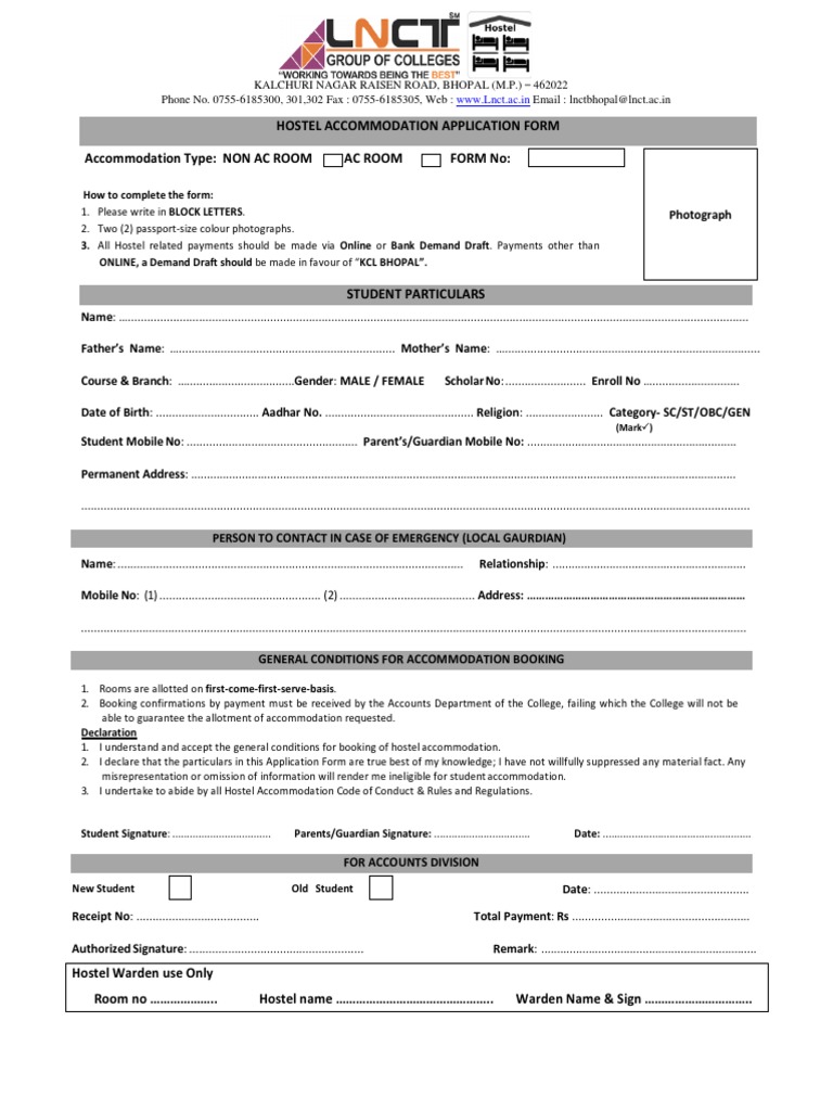 Hostel Form 2020 | PDF | Justice | Crime & Violence