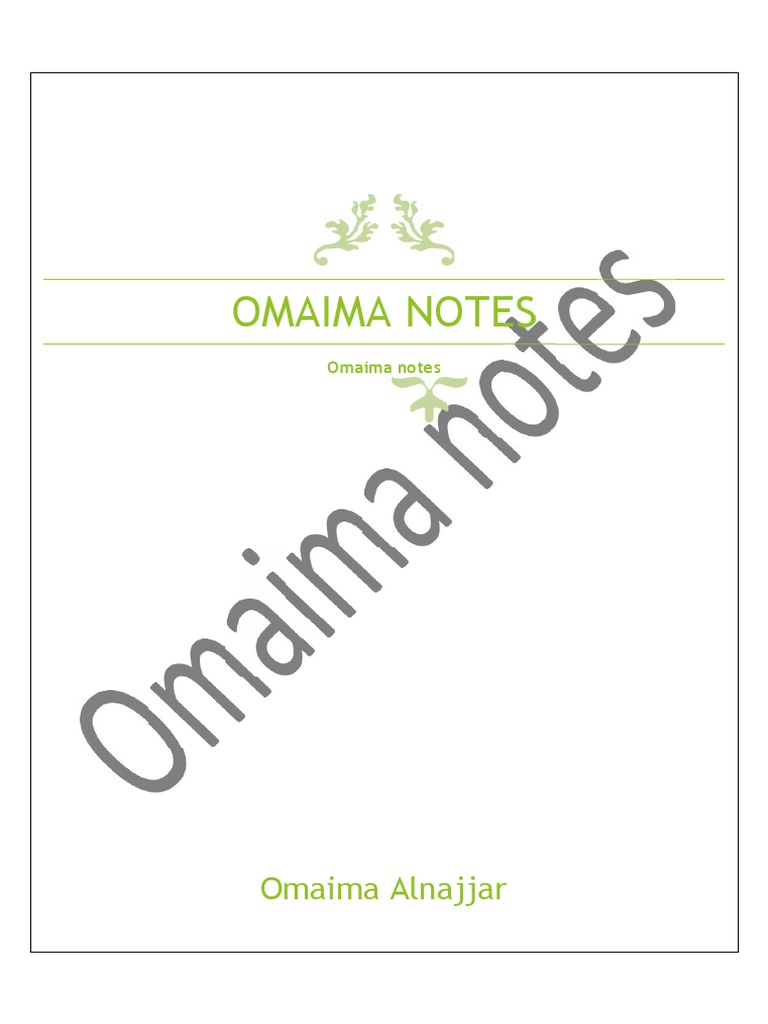 Omaima Notes | PDF | Human Leg | Thumb