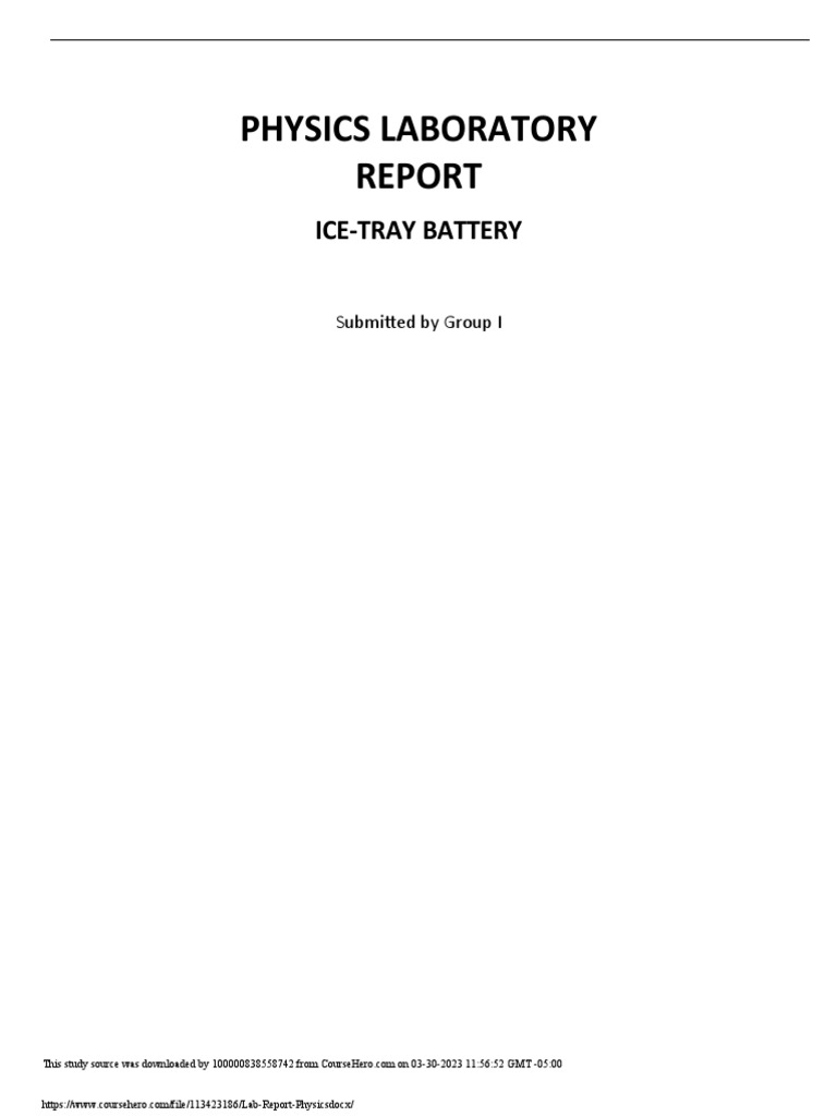 Lab Report Physics | PDF | Zinc | Physical Sciences