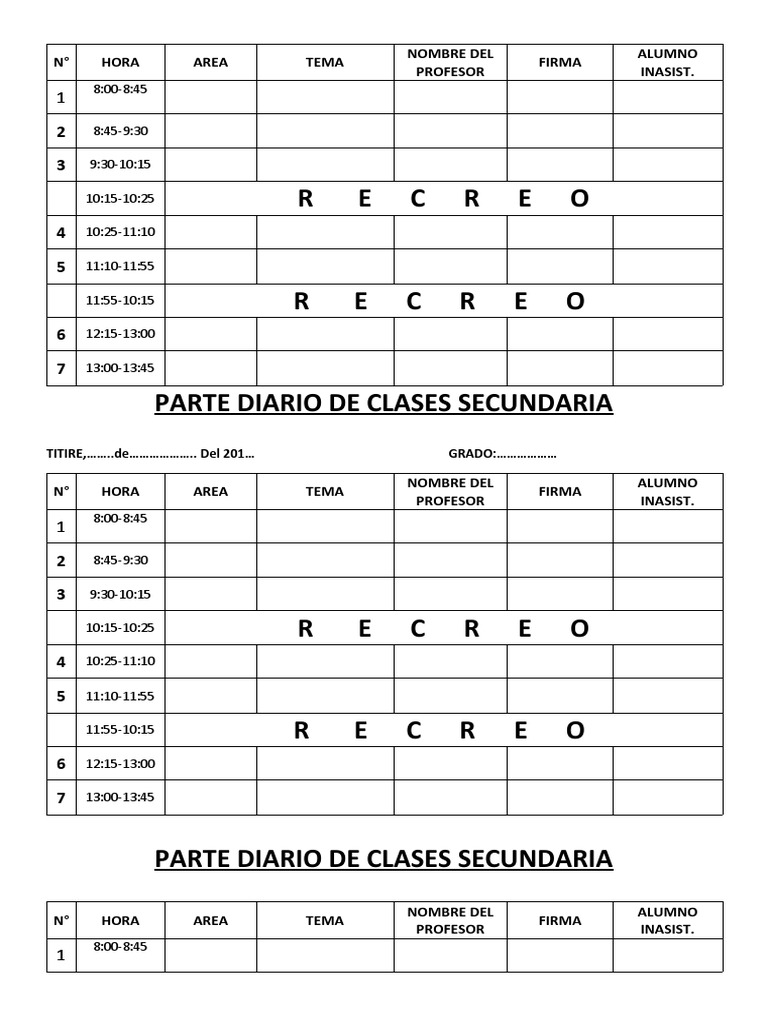Partes Diarios | PDF