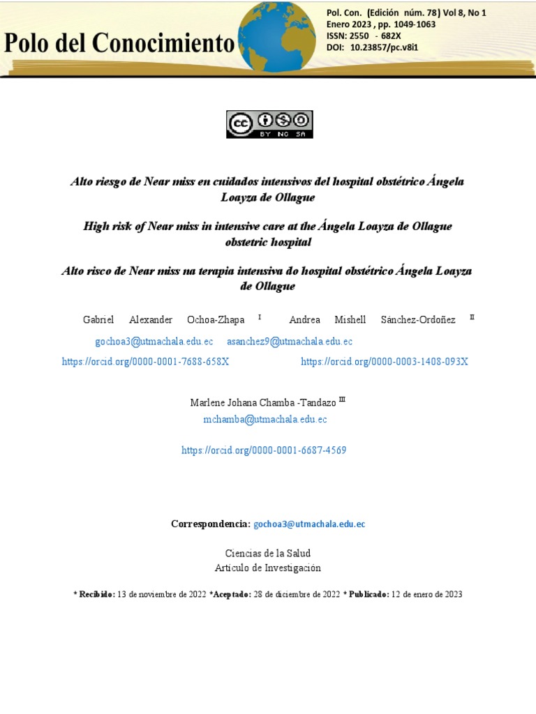 Gabriel Alexander Ochoa-Zhapa Andrea Mishell Sánchez-Ordoñez | PDF | Muerte materna | Parto