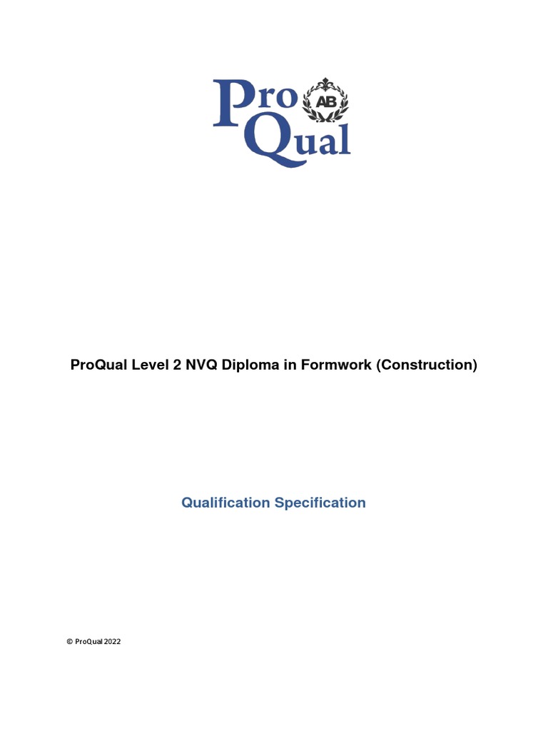 Proqual Level 2 NVQ Diploma in Formwork (Construction) : Qualification ...