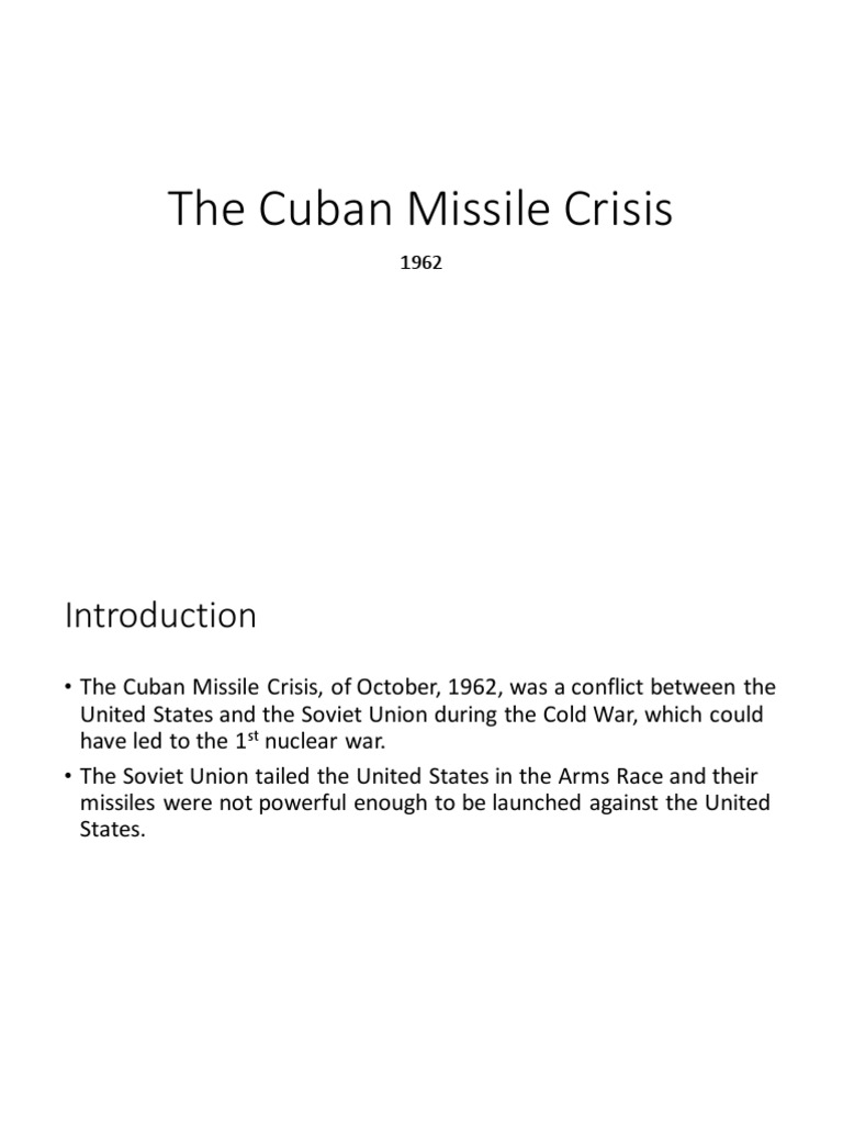 The Cuban Missile Crisis | PDF | Cuban Missile Crisis | Foreign Policy