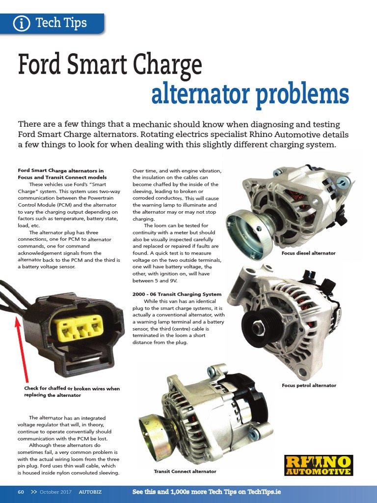 Ford Smart Charge Alternator Problems | PDF | Electrical Connector ...