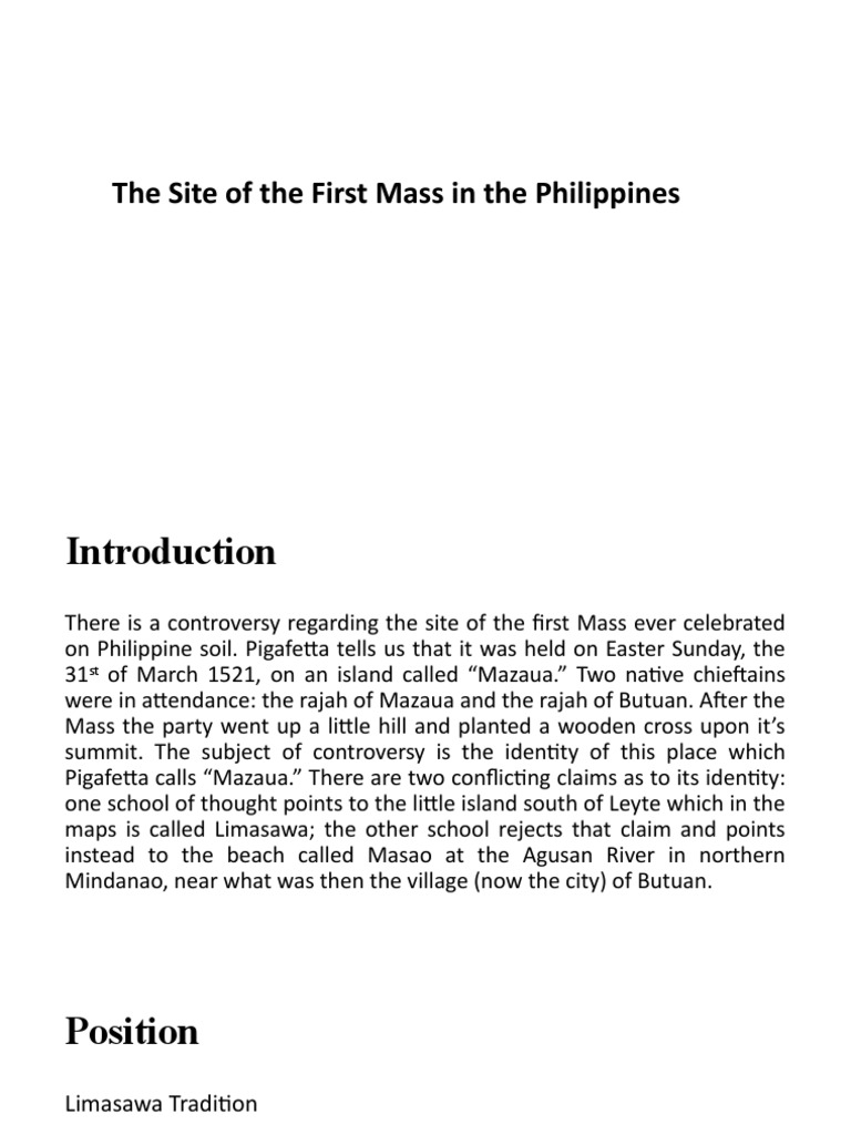 First Mass Controversy: Limasawa vs. Butuan | PDF | Exploration | Age ...