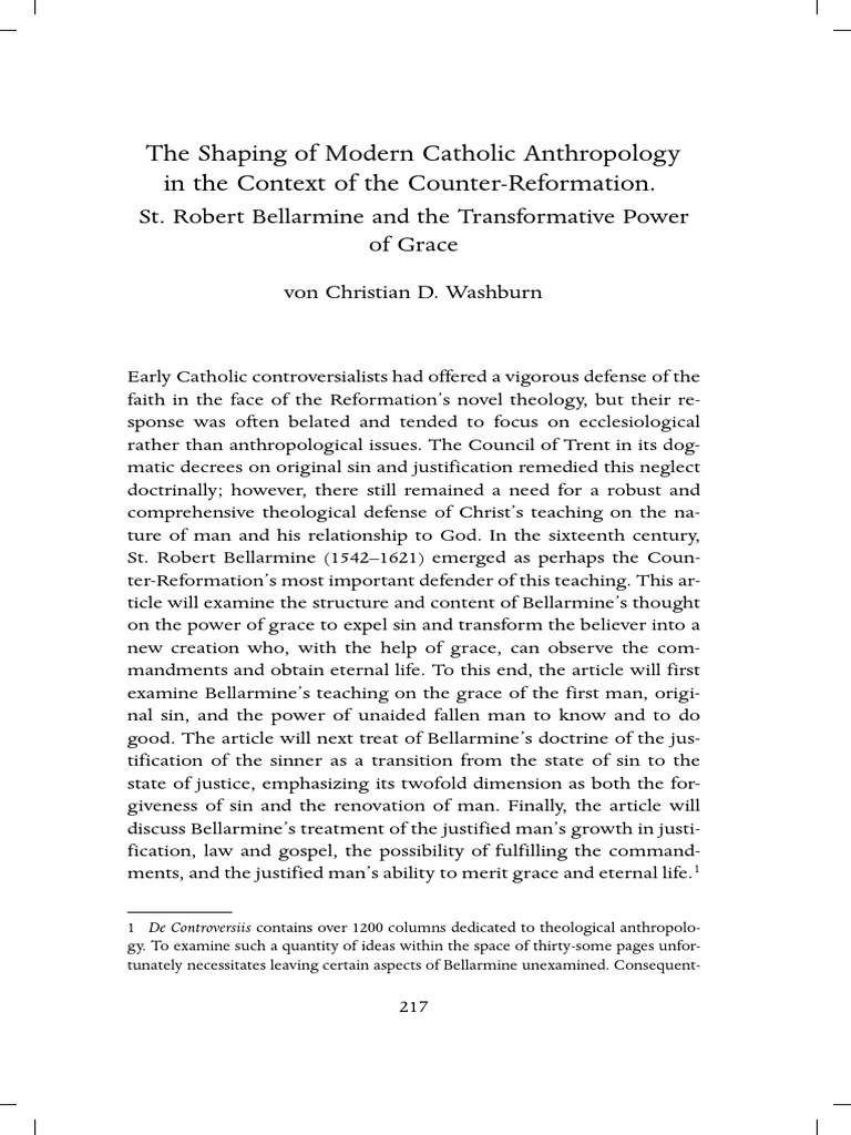 The Shaping of Modern Catholic Anthropology in The Context of The ...