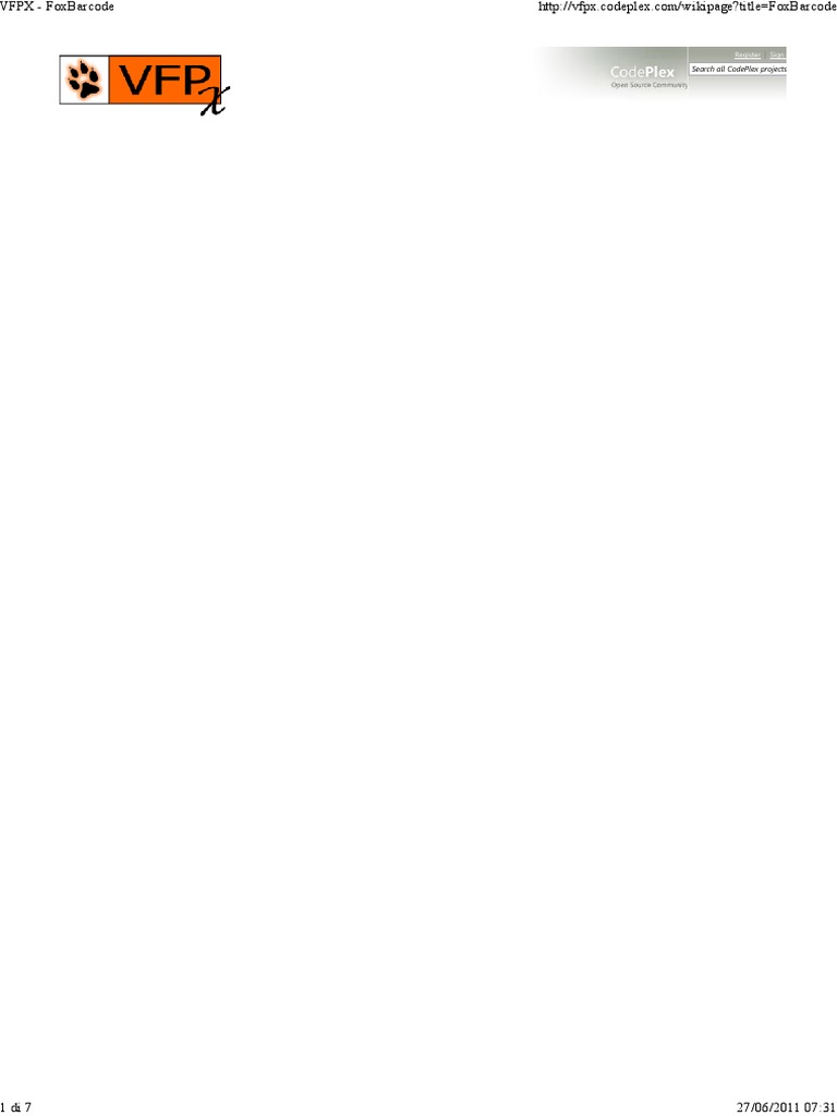 Vfpx Foxbarcode Pdf Barcode Naming Conventions