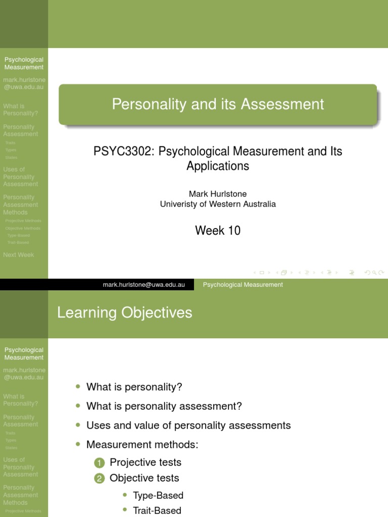 Personality Assessment Methods Explained | PDF | Human Development | Social Psychology