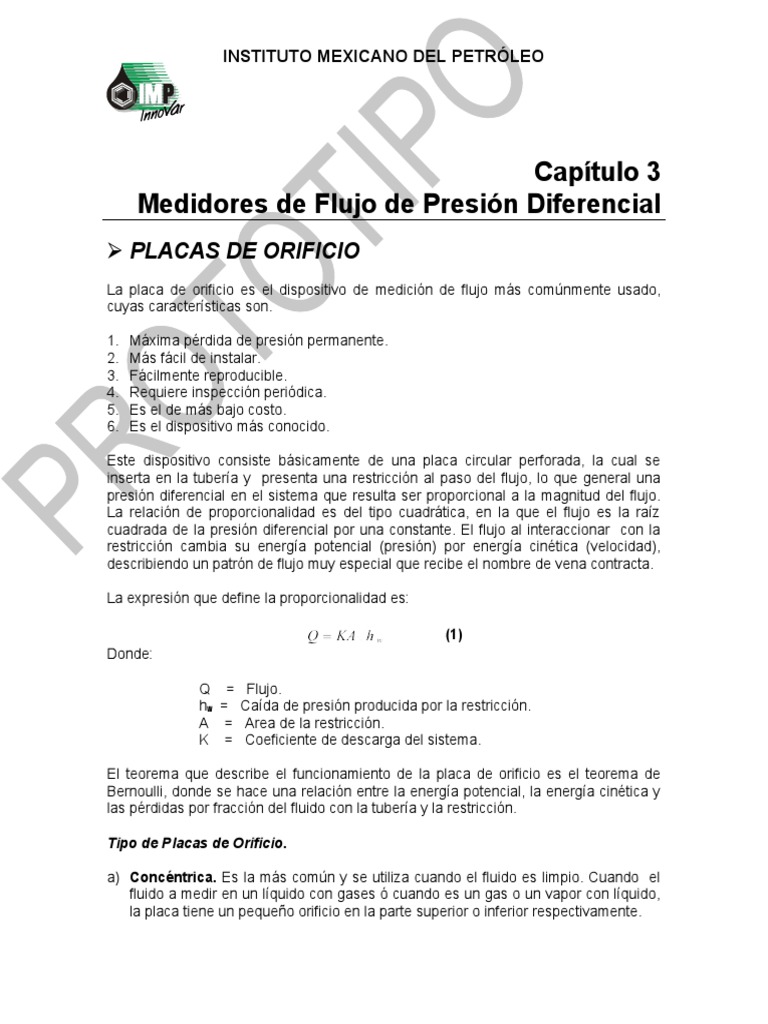 Capítulo 3 Medidores de Flujo de Presión Diferencial | PDF | Presión | Líquidos