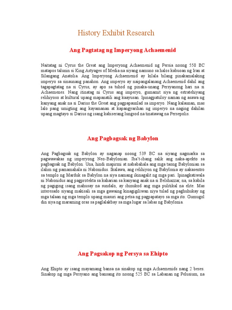 History Exhibit Research | PDF