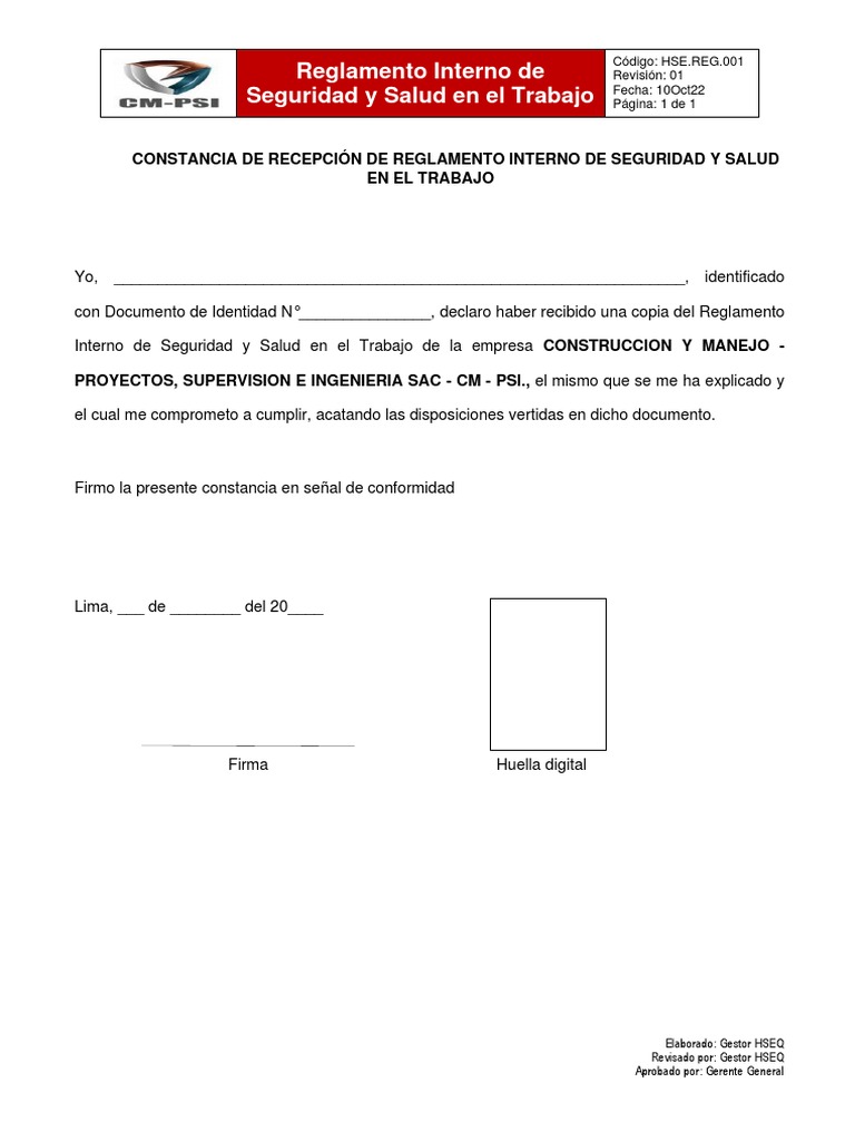 Constancia Del Risst | PDF