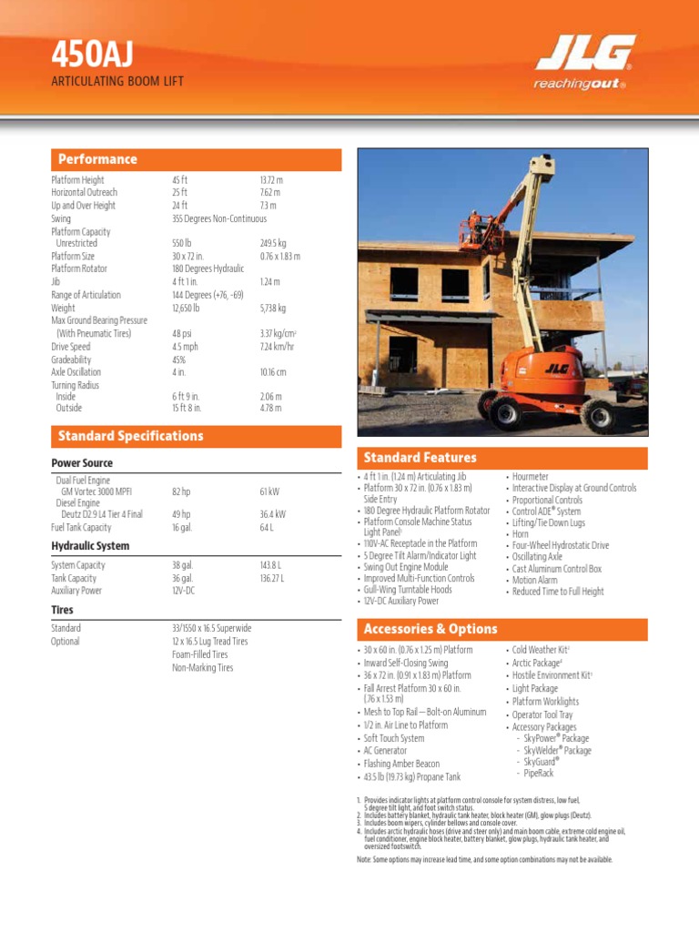 JLG 450aj | PDF | Mechanical Engineering | Automotive Industry