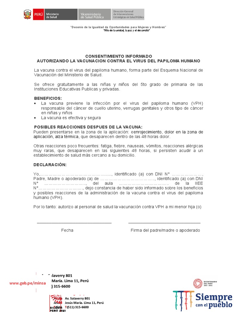 Consentimiento Informado27 Feb | PDF | Vacunas | Especialidades Medicas