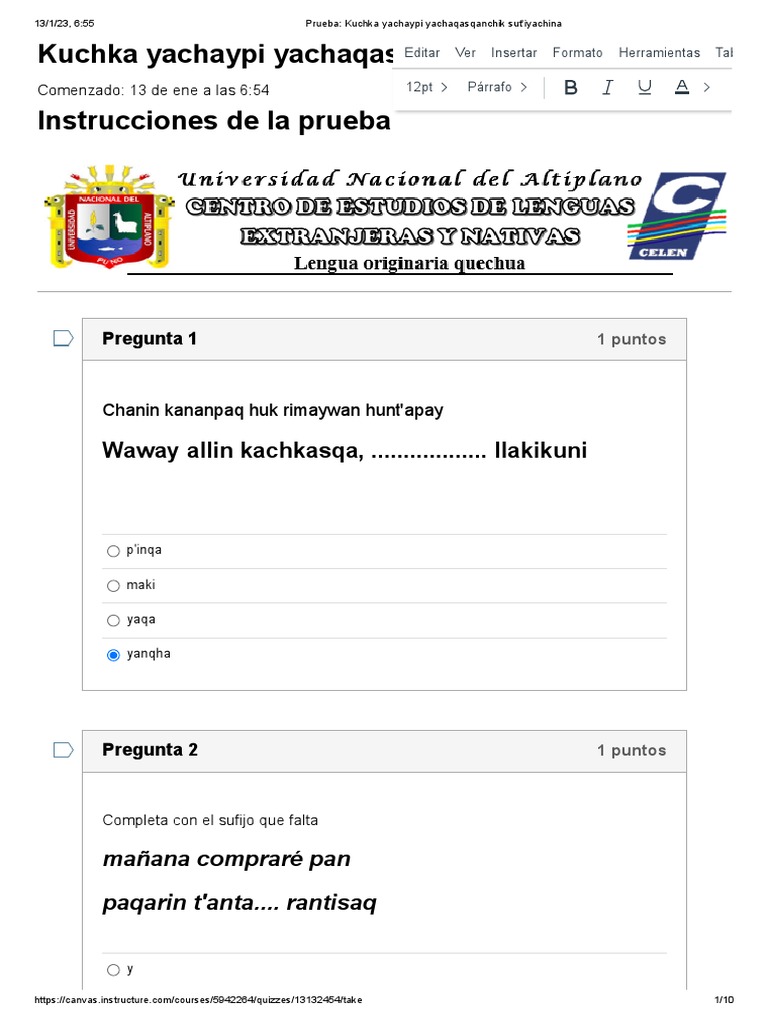 Prueba - Kuchka Yachaypi Yachaqasqanchik Sut'iyachina | PDF