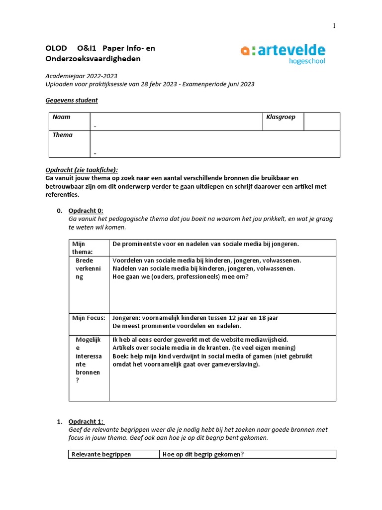 Sjabloon Paper Info-en onderzoeksvaardigheden | PDF