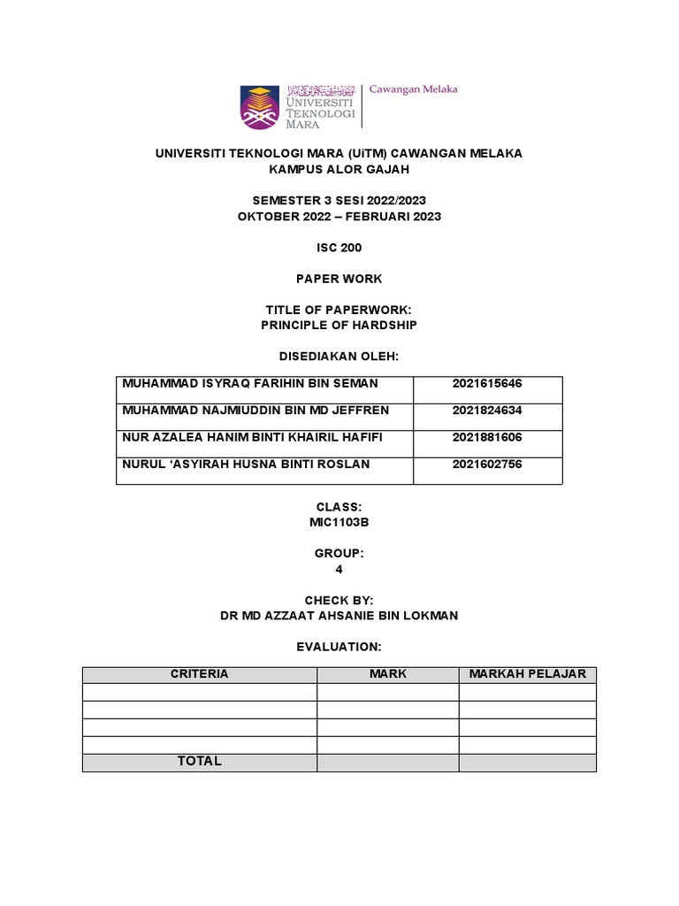 IMU200 Hardship | PDF