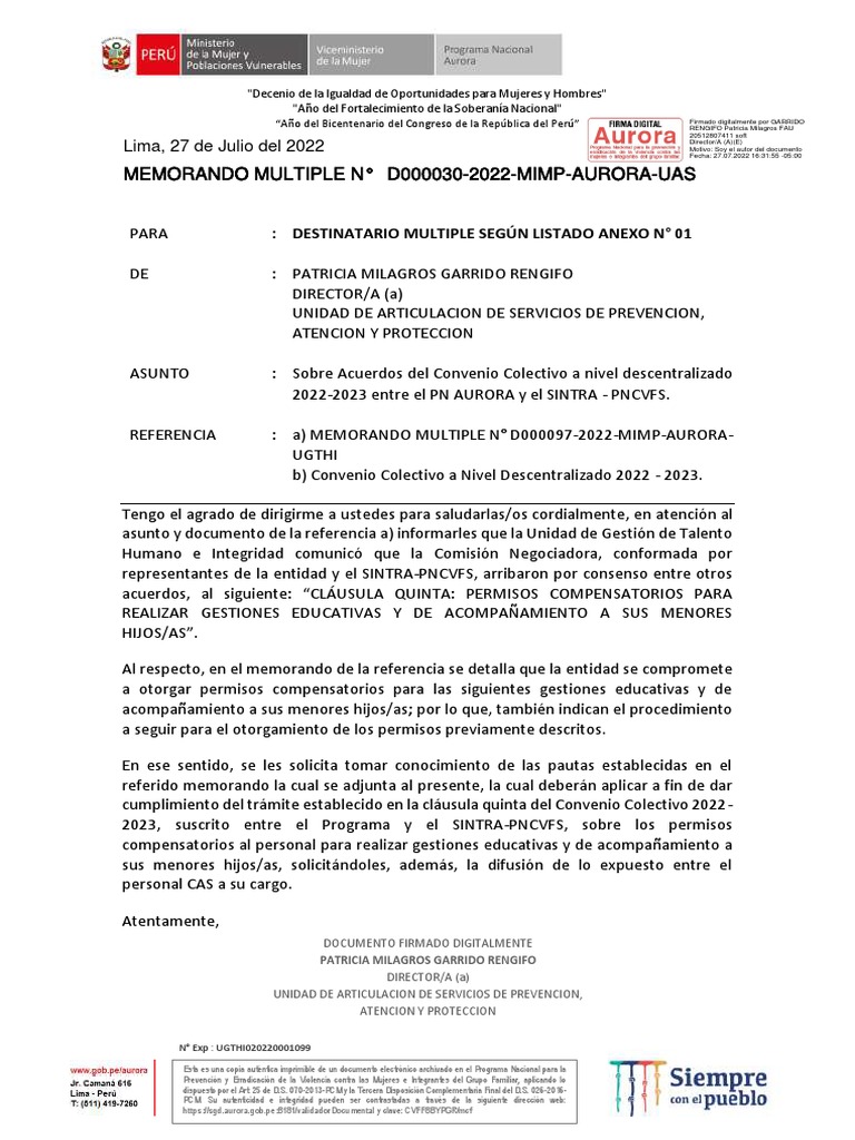 Memorando Multiple-000030-2022-Uas | PDF | Gobierno