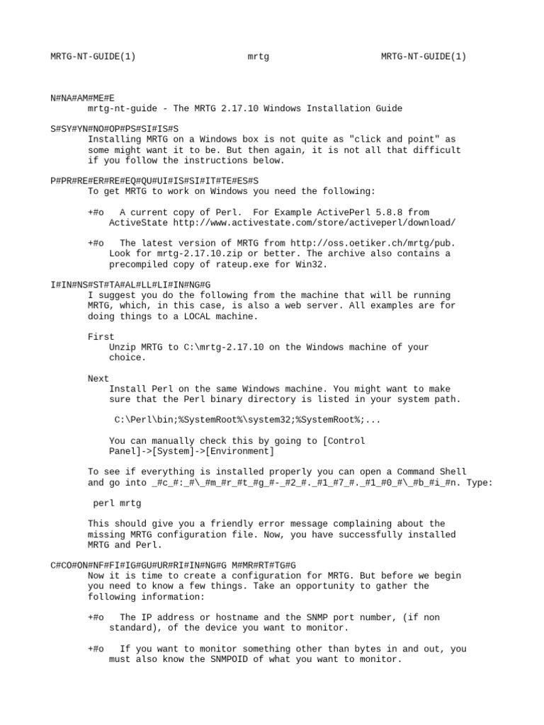 MRTG NT Guide | PDF | Windows Registry | Installation (Computer Programs)