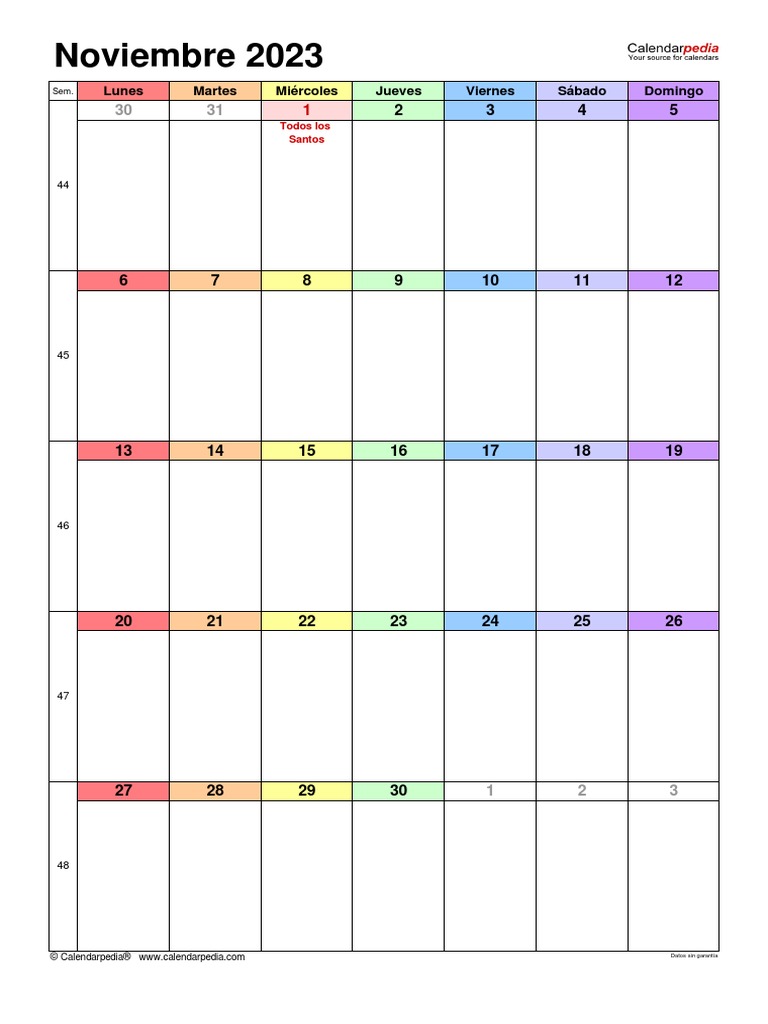 Calendario de noviembre 2023 | PDF